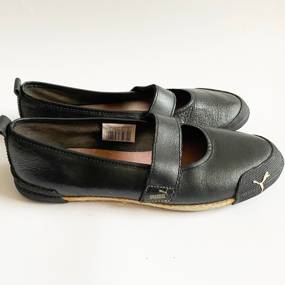 2000s Black Puma Mary Jane Flats, Size 37 - Etsy Canada