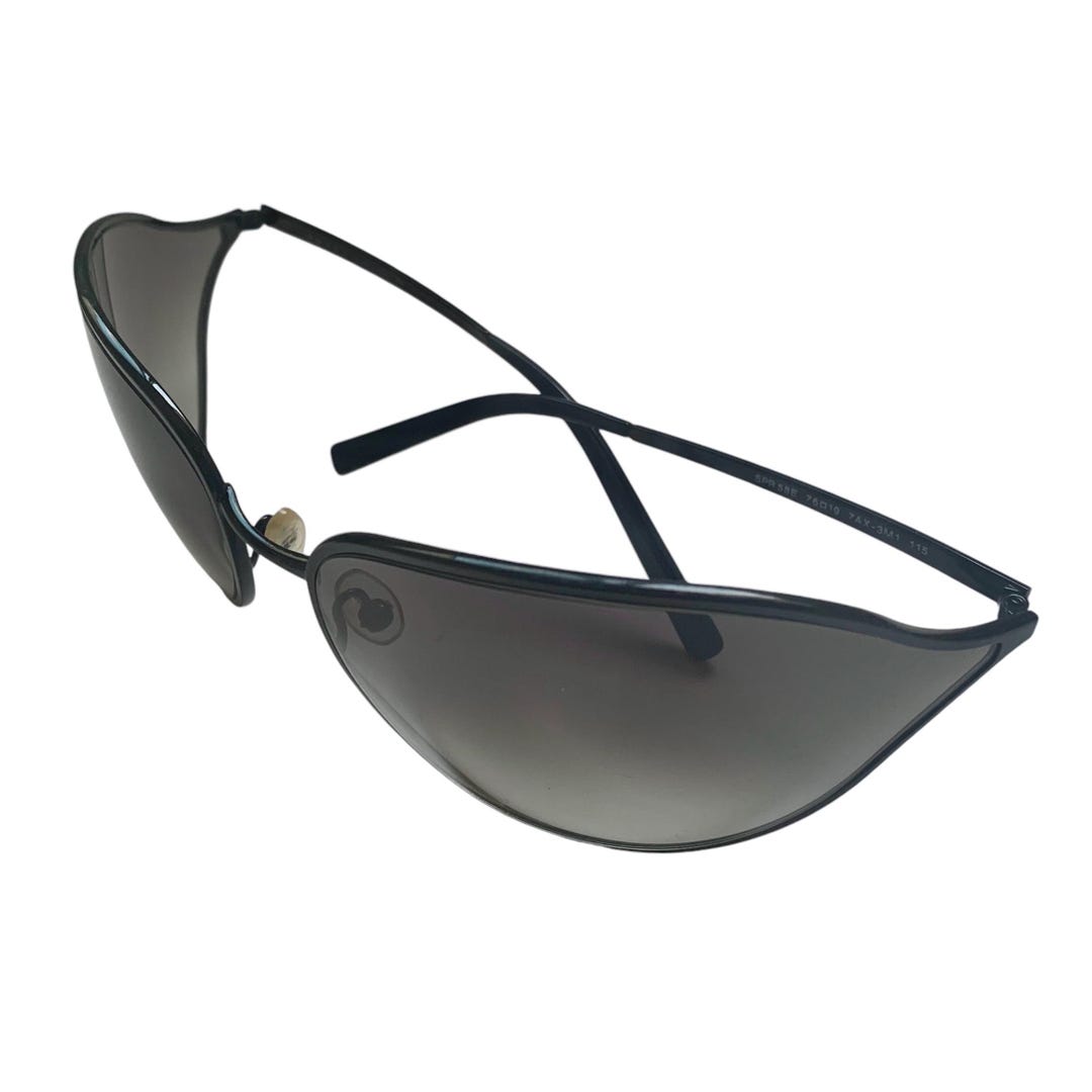 Prada SS 2004 Wraparound Futuristic Sunglasses, Metal Frame, Black ...
