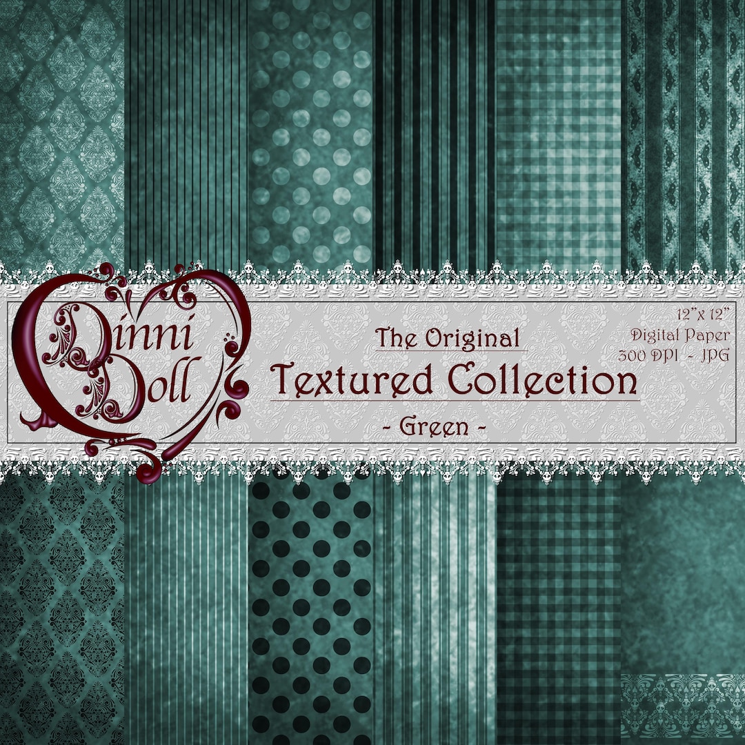 Green Scrapbooking Paper, Digital Paper Bundle, Junk Journal Paper ...