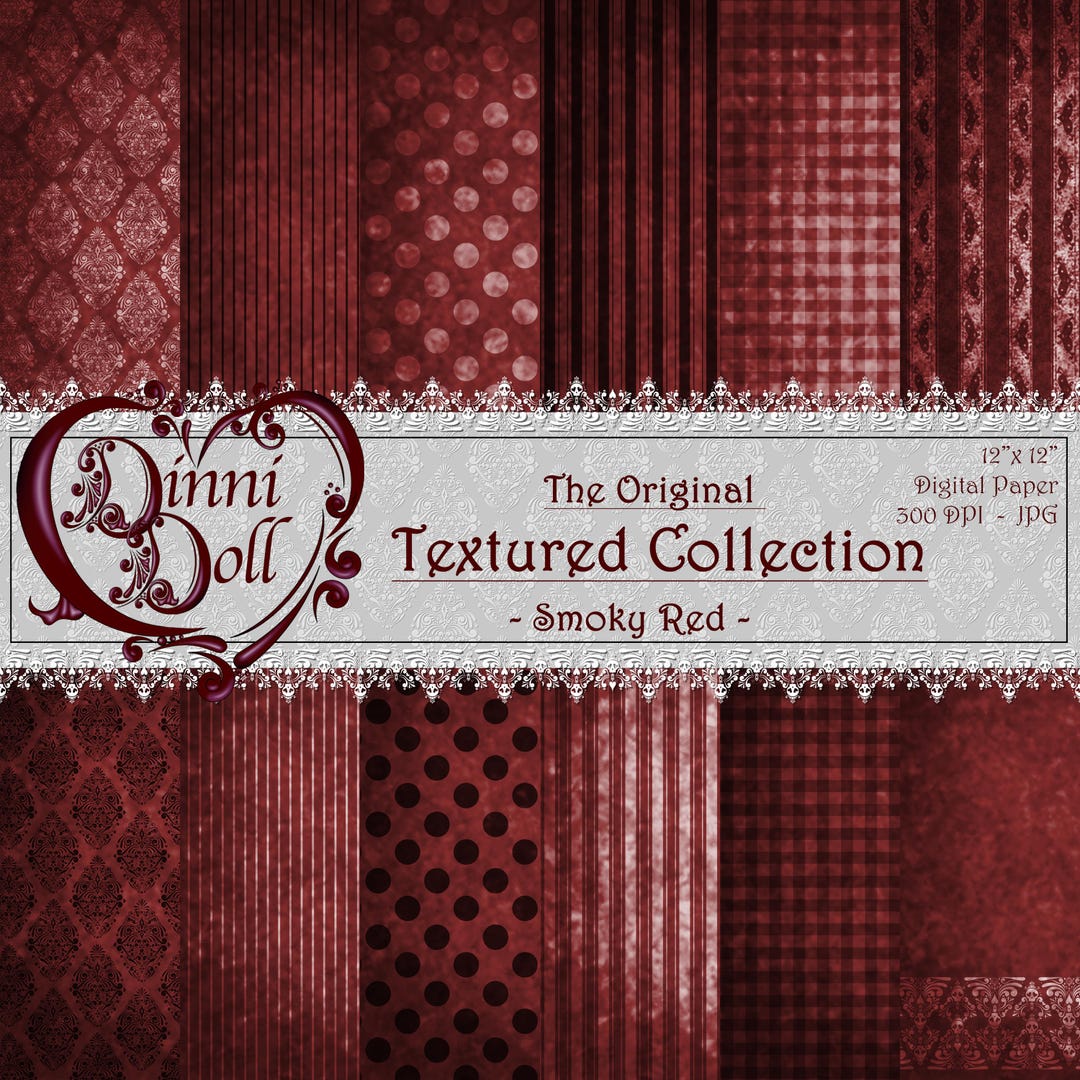 Smokey Red, Scrapbooking Paper, Digital Paper Bundle, Junk Journal ...