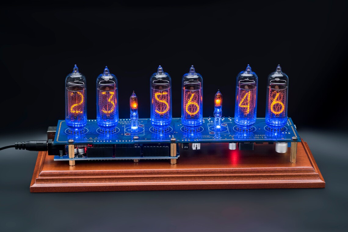 Nixie Tube Clock IN-14 Arduino Shield Wooden Stand Columns GPS - Etsy