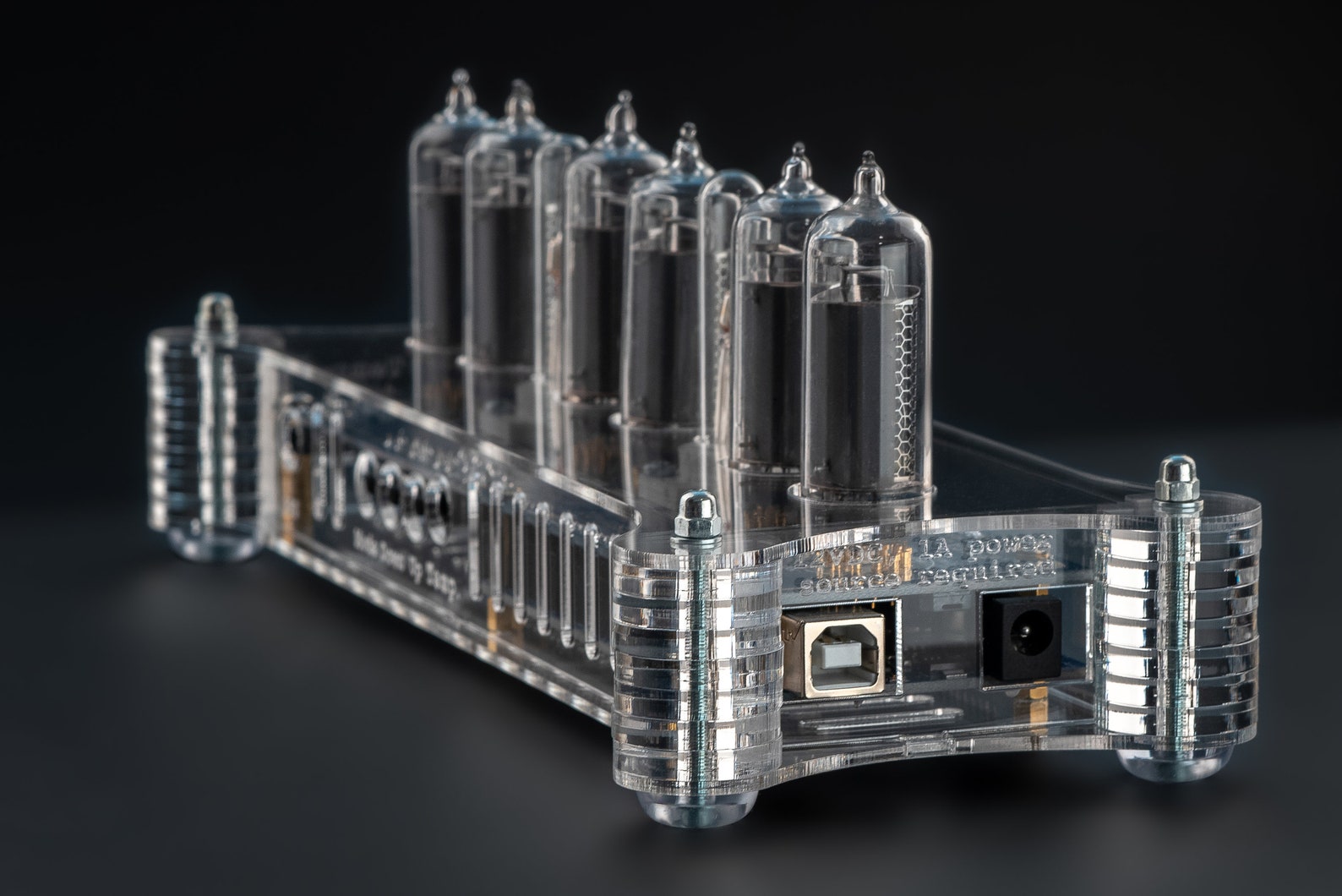 Nixie Tube Clock In 14 Arduino Shield Acrylic Case Gps Temp Etsy