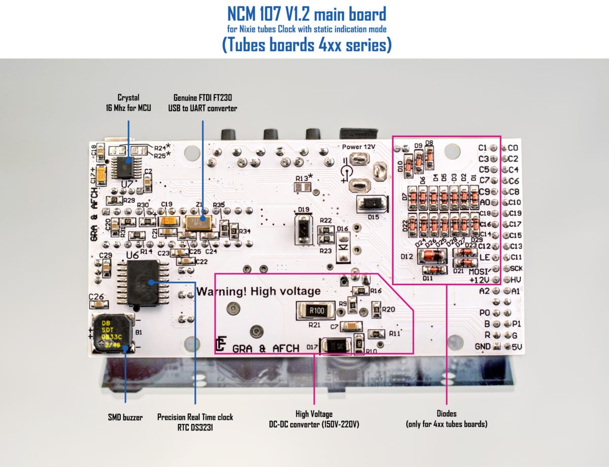 Nixie Tubes Clock IN-16 RGB USB Musical Arduino - Etsy