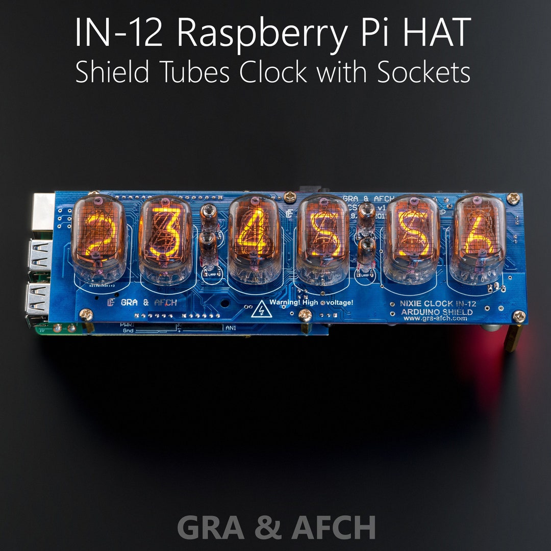 Nixie Tube Clock IN-12 Raspberry Pi Hat and Shield for Boyfriend ...