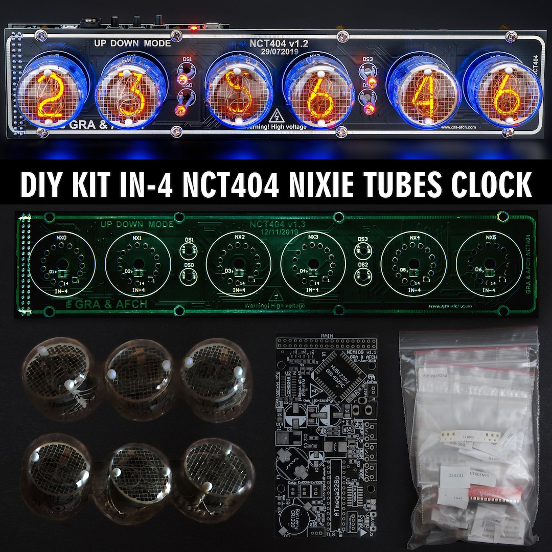 DIY KIT IN-4 Nixie Tube Clock [with Sockets] [tubes, Power Supply ...
