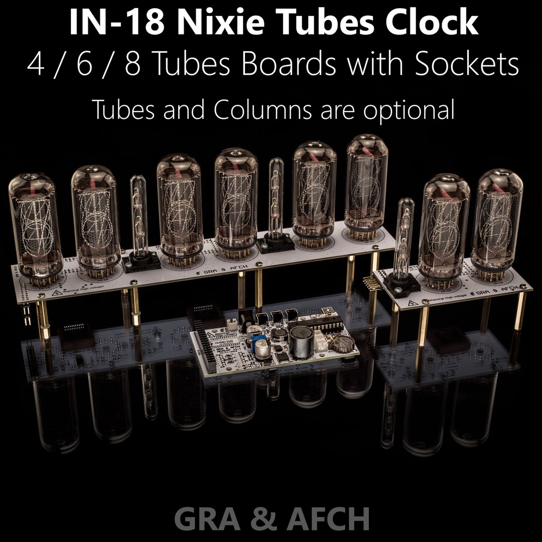 Nixie Tube Clock IN-18 (columns) [6, 8 Tubes] Arduino Compatible for ...