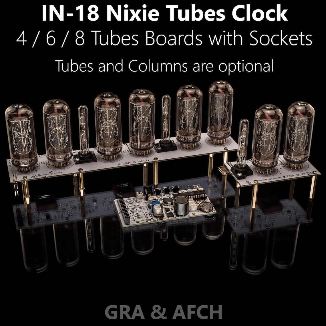 Nixie Tube Clock IN-18 columns 6 8 Tubes Arduino - Etsy