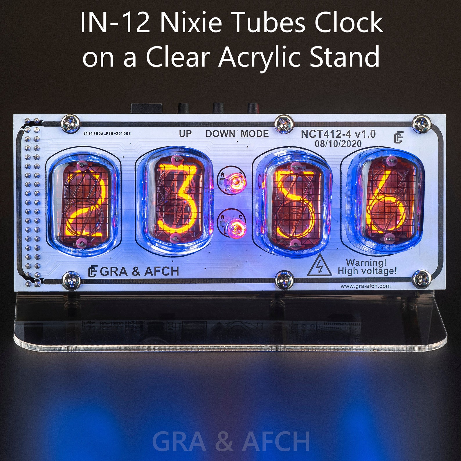 Nixie Tube Clock IN-12 Acrylic Stand With Sockets [tubes Power Supply ...