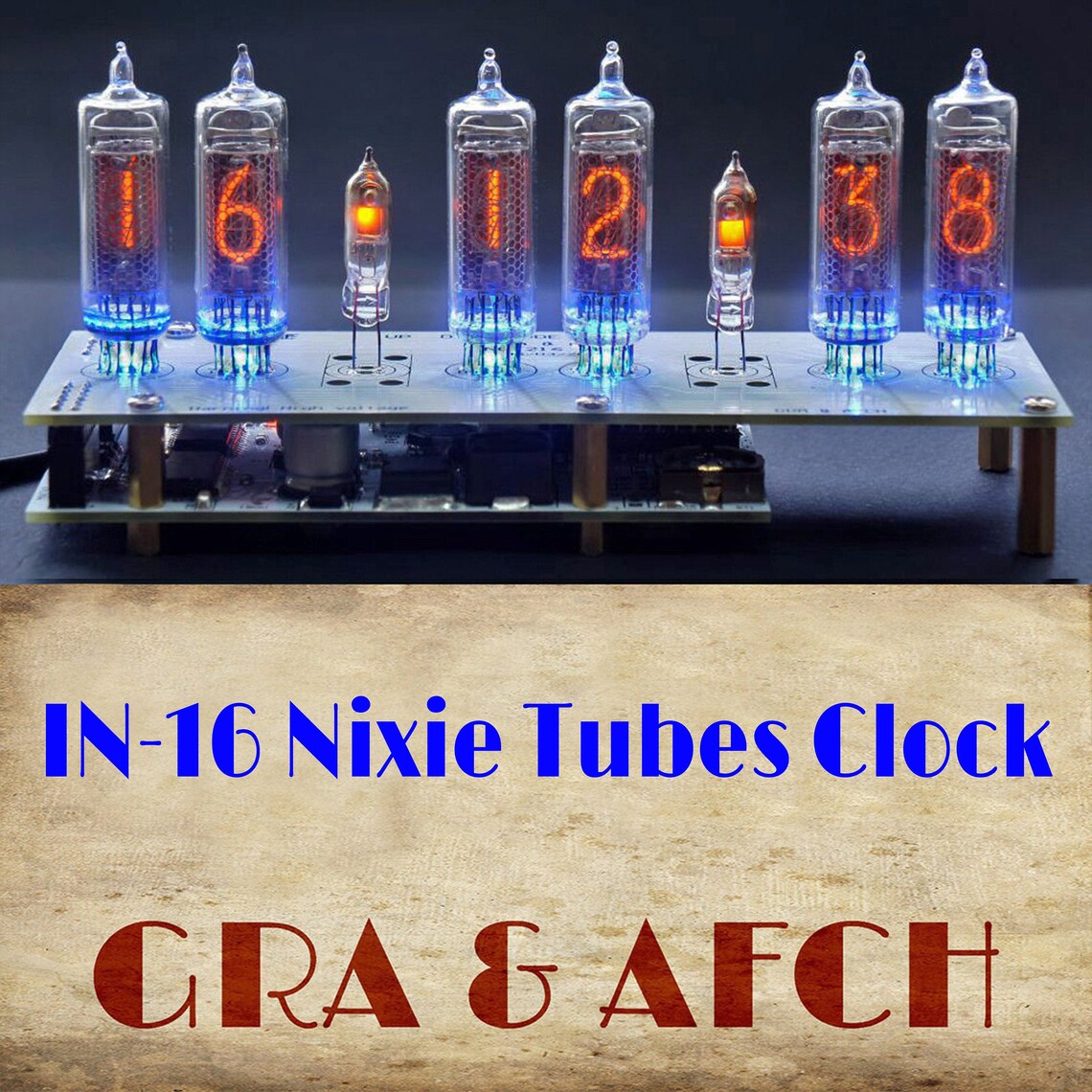 Nixie Tubes Clock IN-16 RGB USB Musical Arduino - Etsy