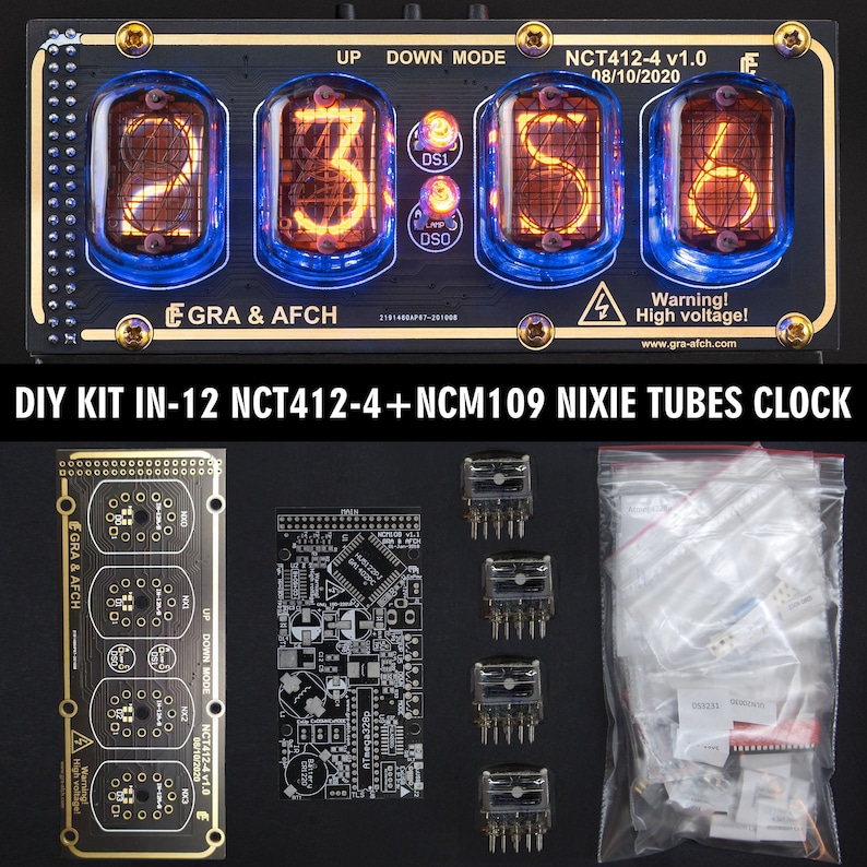 DIY KIT IN-12 Nixie Tube Clock Acrylic Stand sockets tubes - Etsy