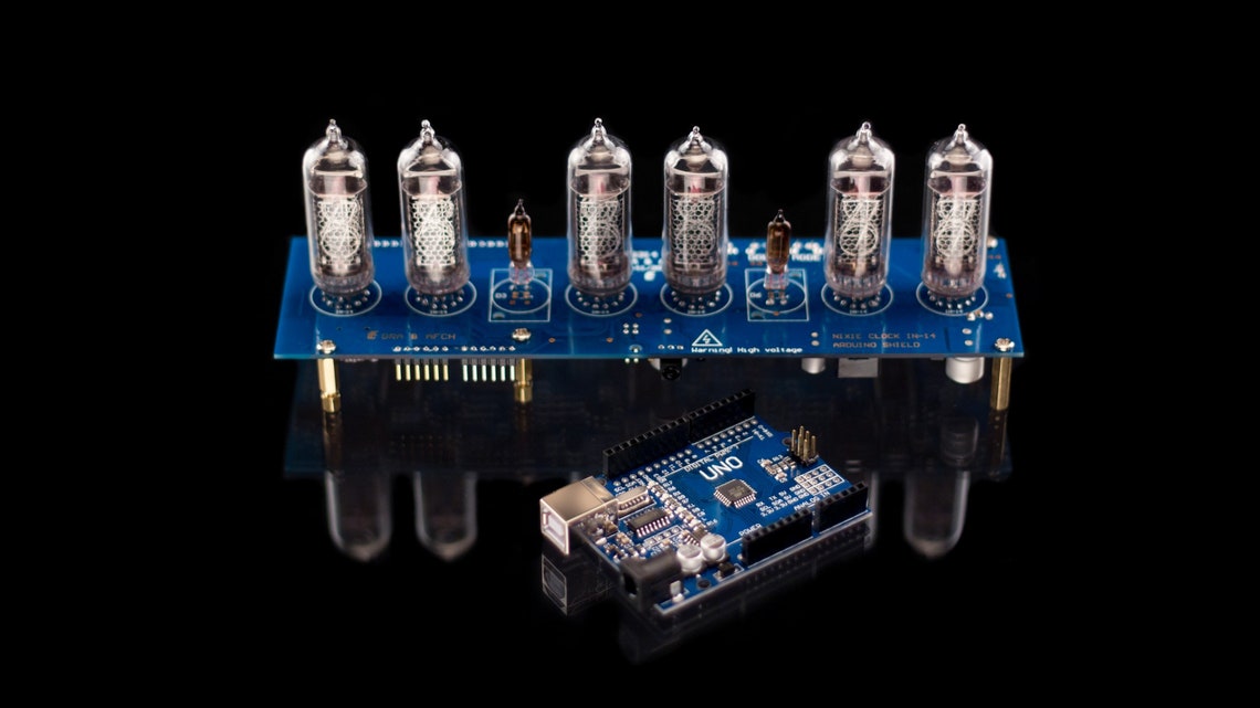 Nixie Tubes Clock IN-14 Arduino Shield arduino GPS Temp. - Etsy