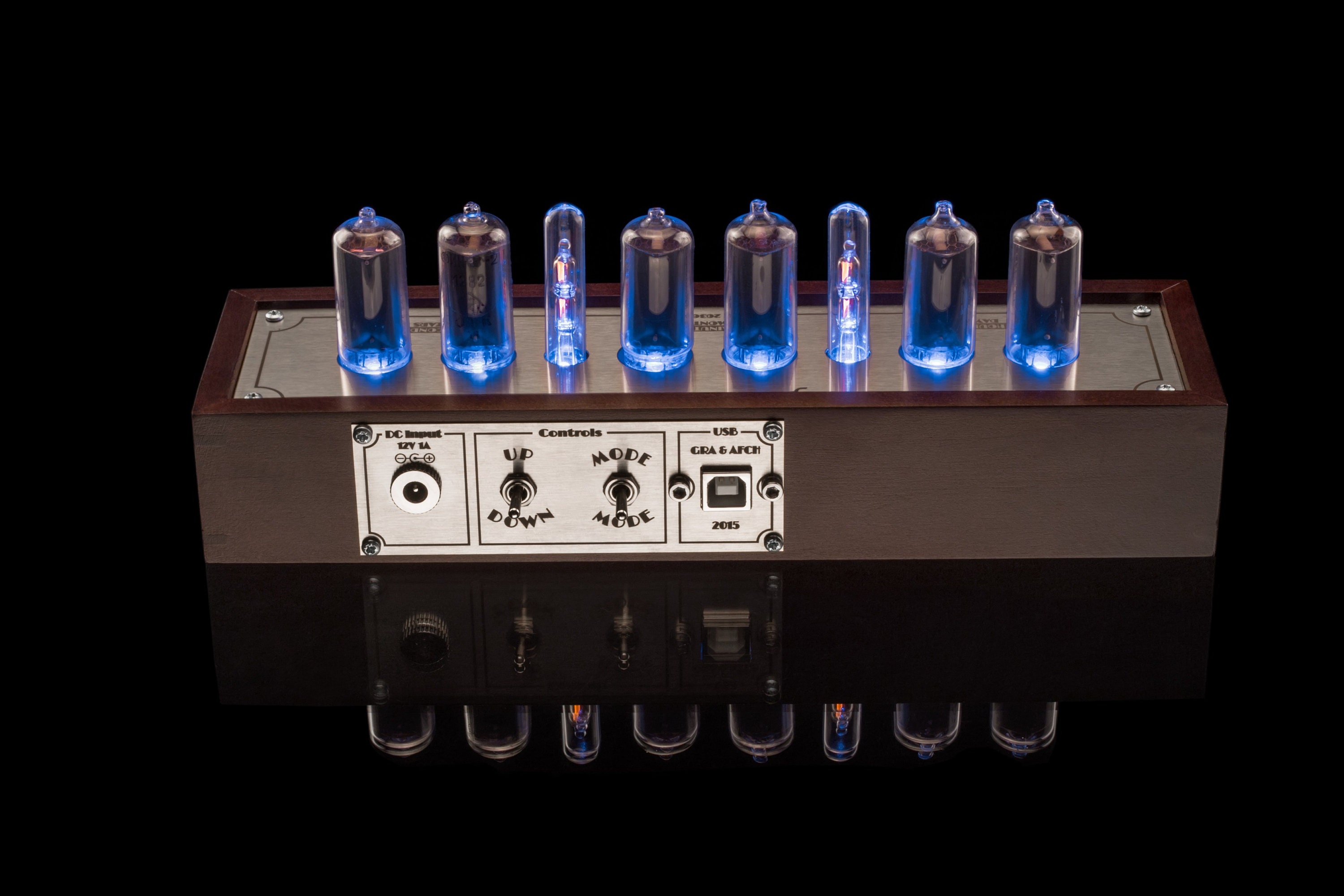 Nixie Tube Clock IN-8-2 Wooden Case [RGB USB Musical Temp. Sensor ...