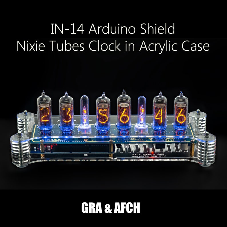 Nixie Tube Clock IN-14 Arduino Shield Acrylic Case GPS Temp. | Etsy
