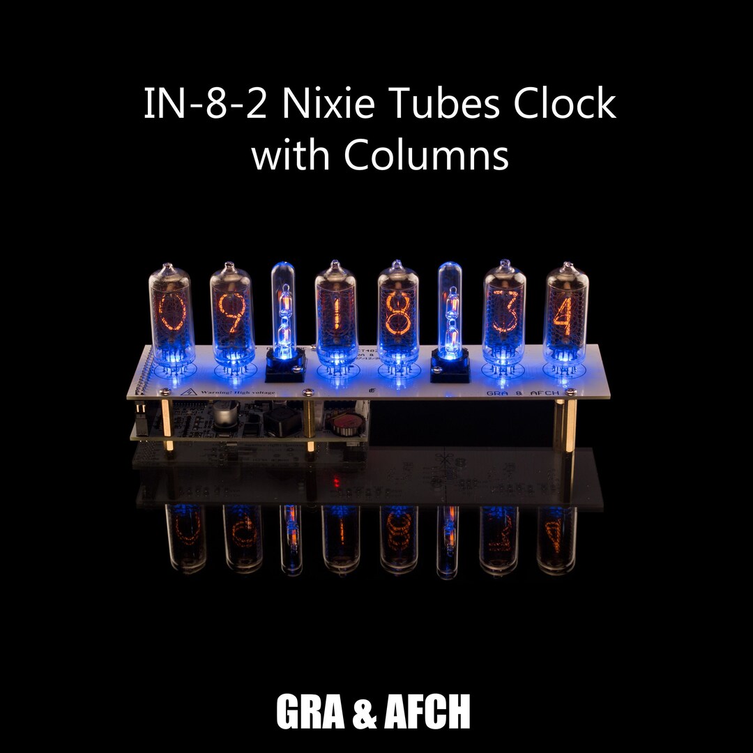 Nixie Tubes Clock IN-8-2 (columns) [RGB, USB, Musical, Arduino ...