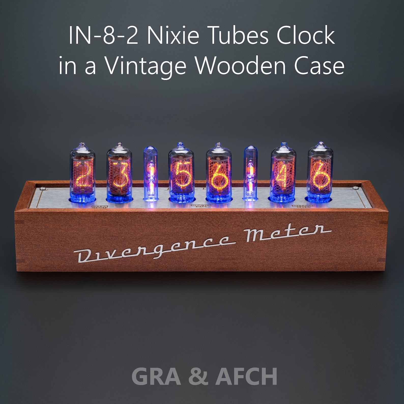 Nixie Tube Clock IN-8-2 Wooden Case [RGB USB Musical Temp. Sensor ...