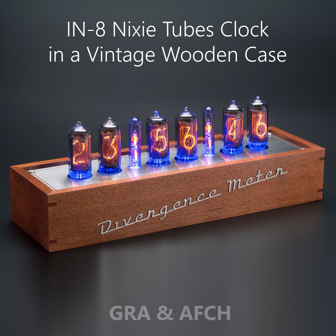 Nixie Tube Clock IN-8 in Vintage Wooden Case With Sockets] for ...