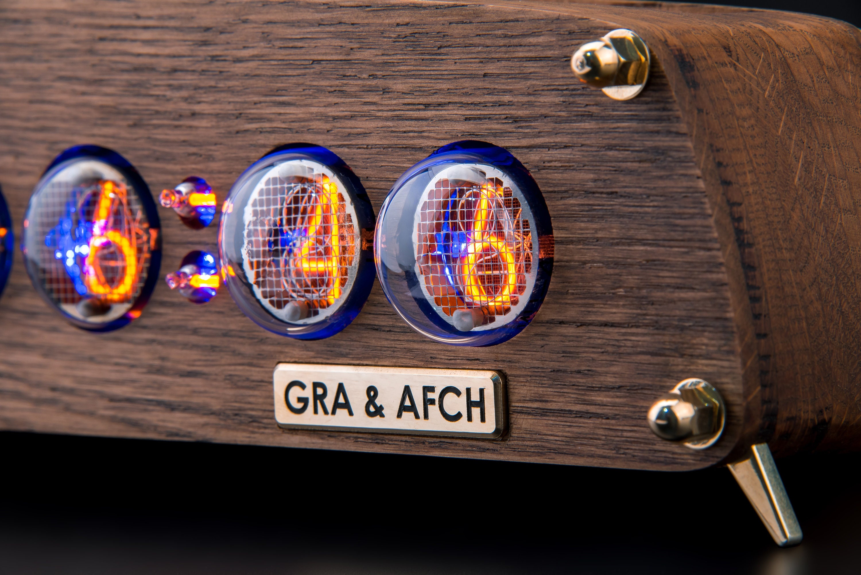 Nixie Tube Clock IN-4 Vintage Oak Case (12/24 Format) [RGB, USB ...