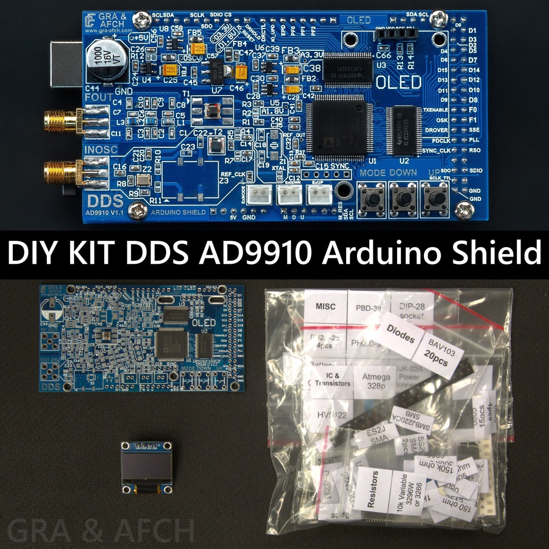 DIY KIT for DDS AD9910 Arduino Shield Signal Generator [600 Mhz, @1.5 ...