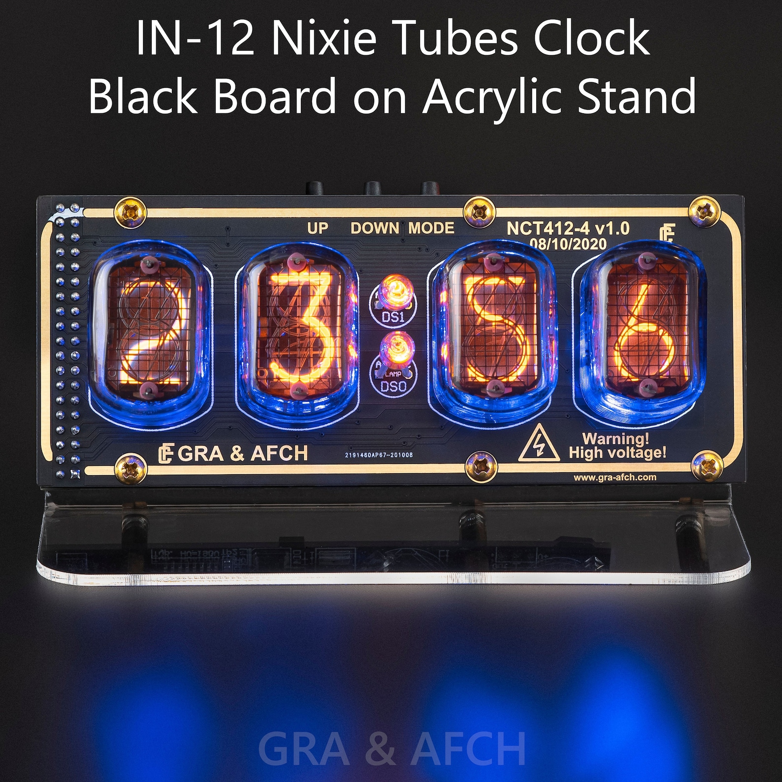 Nixie Tube Clock IN-12 Acrylic Stand Sockets tubes Power | Etsy