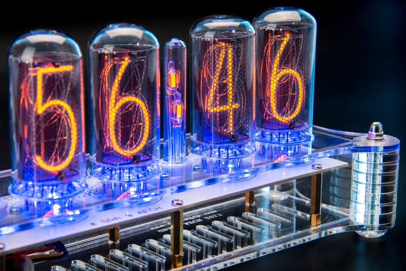 Nixie Tube Clock IN-18 in Big Acrylic Case [columns, Sockets] for ...