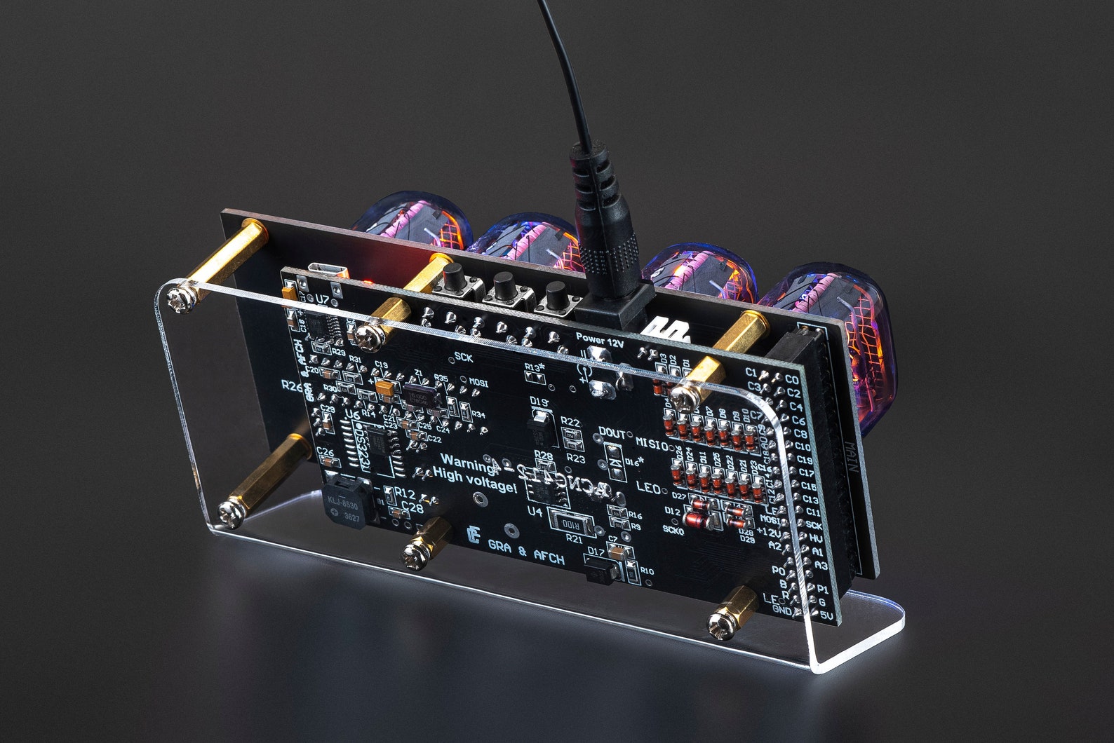 DIY KIT IN-12 Nixie Tube Clock Acrylic Stand [sockets] [tubes Power ...