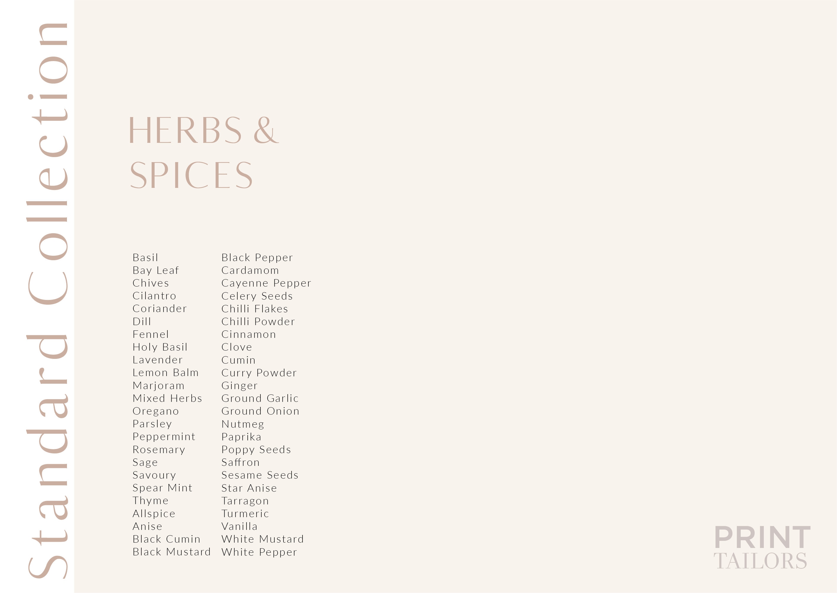 Gold Metallic Herbs and Spice Labels Custom List - Etsy UK