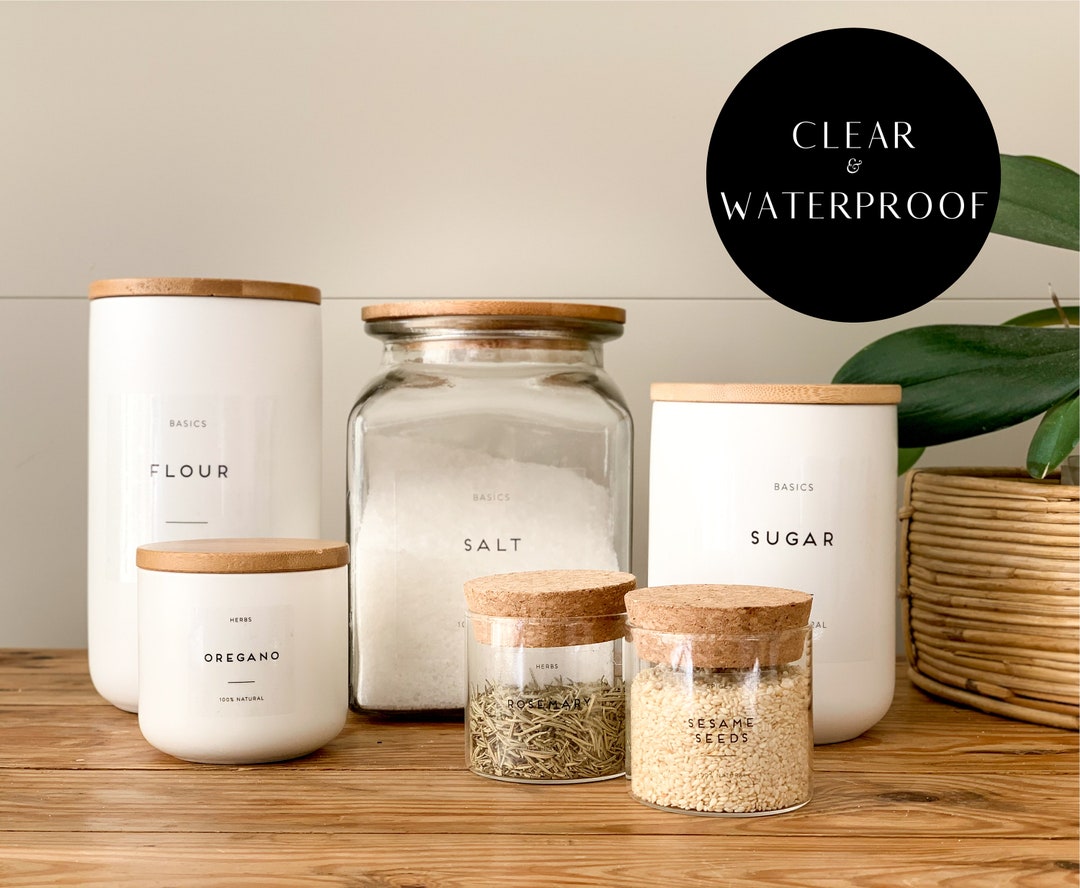 Clear Pantry Labels Basic, Gluten Free, Herbs, Spices, Teas, Nuts, Oils ...