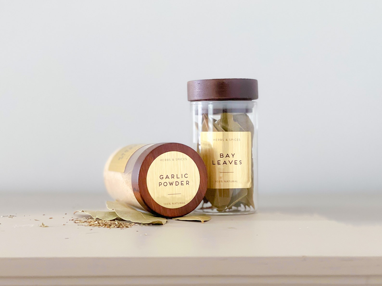 Gold Metallic Herbs and Spice Labels - Custom List - Waterproof Labels ...