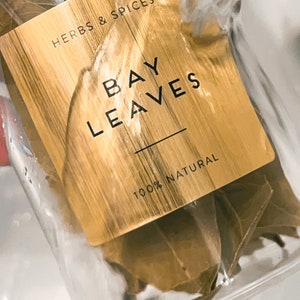 Gold Metallic Herbs and Spice Labels - Custom List - Waterproof Labels ...