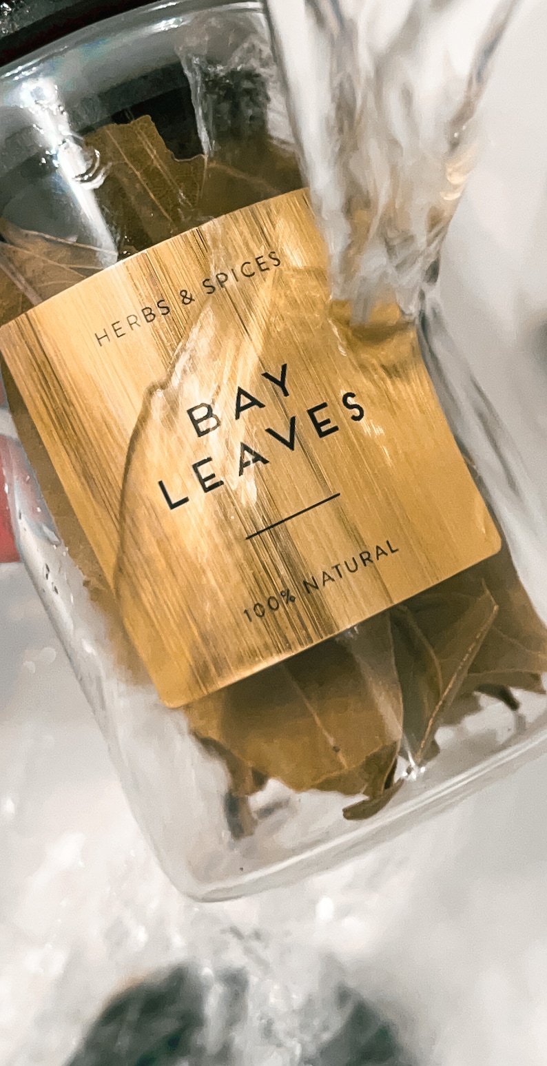 Personalised Gold Spice Jar Labels – Personalized Waterproof Brushed ...