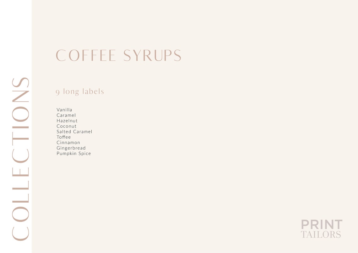 Coffee Syrup Labels Printed Waterproof Matt Vinyl Custom - Etsy UK