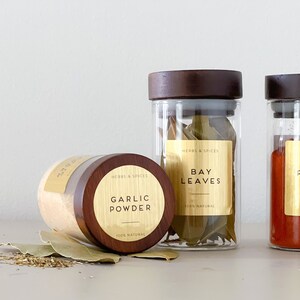 Gold Metallic Herbs and Spice Labels - Custom List - Waterproof Labels ...