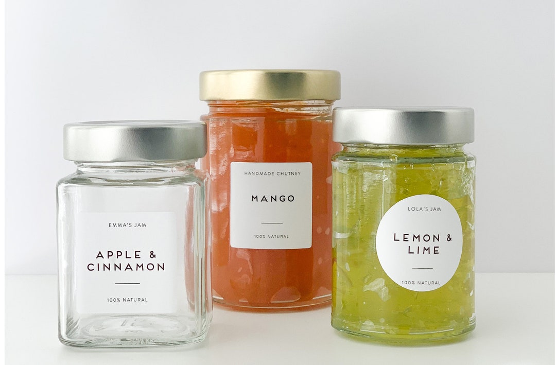 Minimalist Jam Labels - Custom List - Waterproof Labels - Water and Oil ...