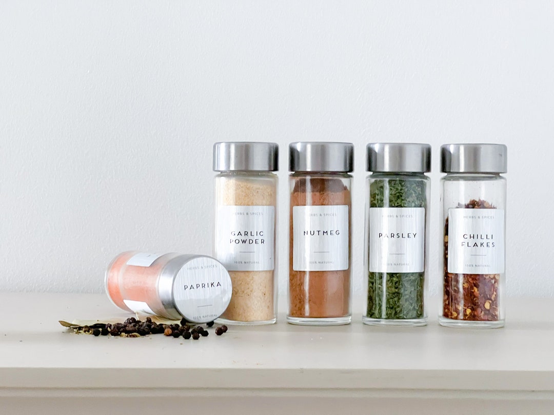 Silver Pantry Labels, Custom Square Metallic Waterproof Organisation ...