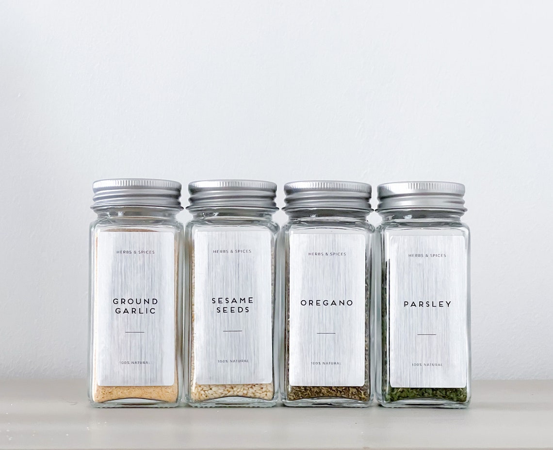 Gold Metallic Herbs and Spice Labels Custom List - Etsy