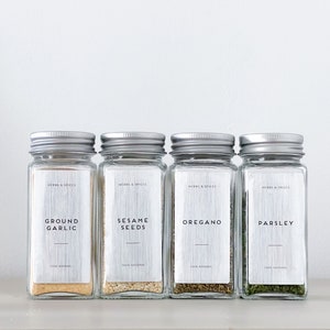 Gold Metallic Herbs and Spice Labels - Custom List - Waterproof Labels ...