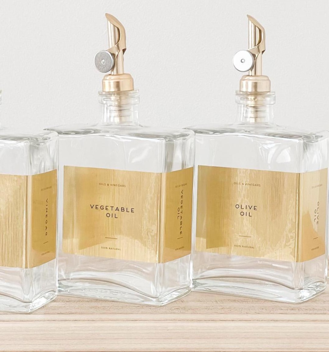 Custom Gold Labels for Bottle Jars - Rectangular Waterproof Labels ...