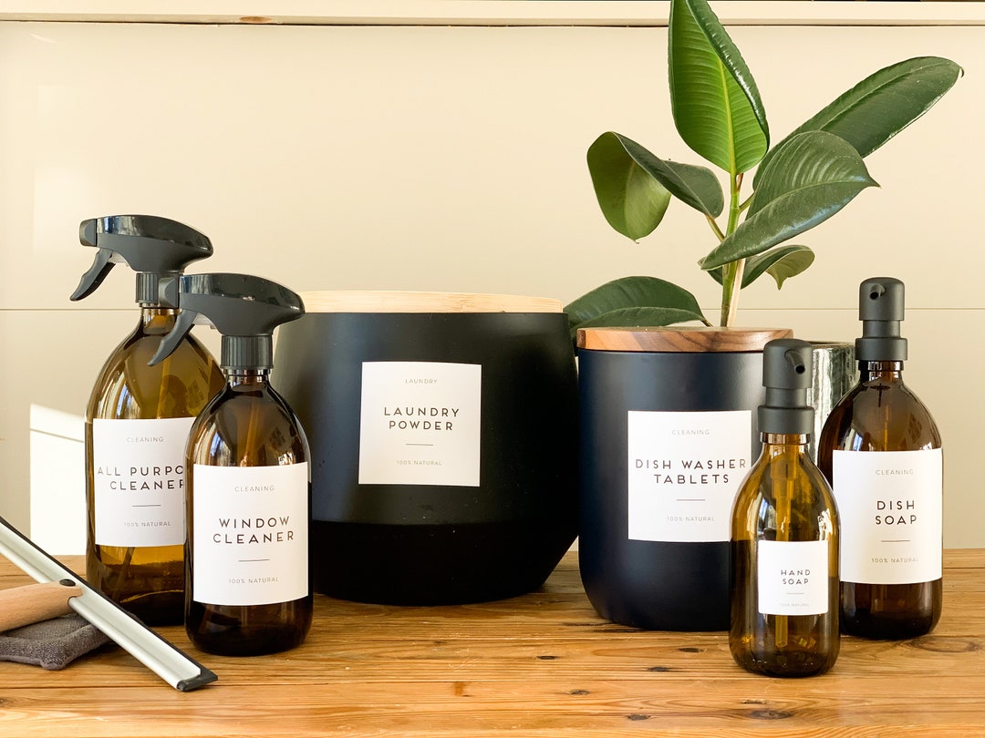 Cleaning Labels for Home Organisation - Printed Waterproof Matt Vinyl ...