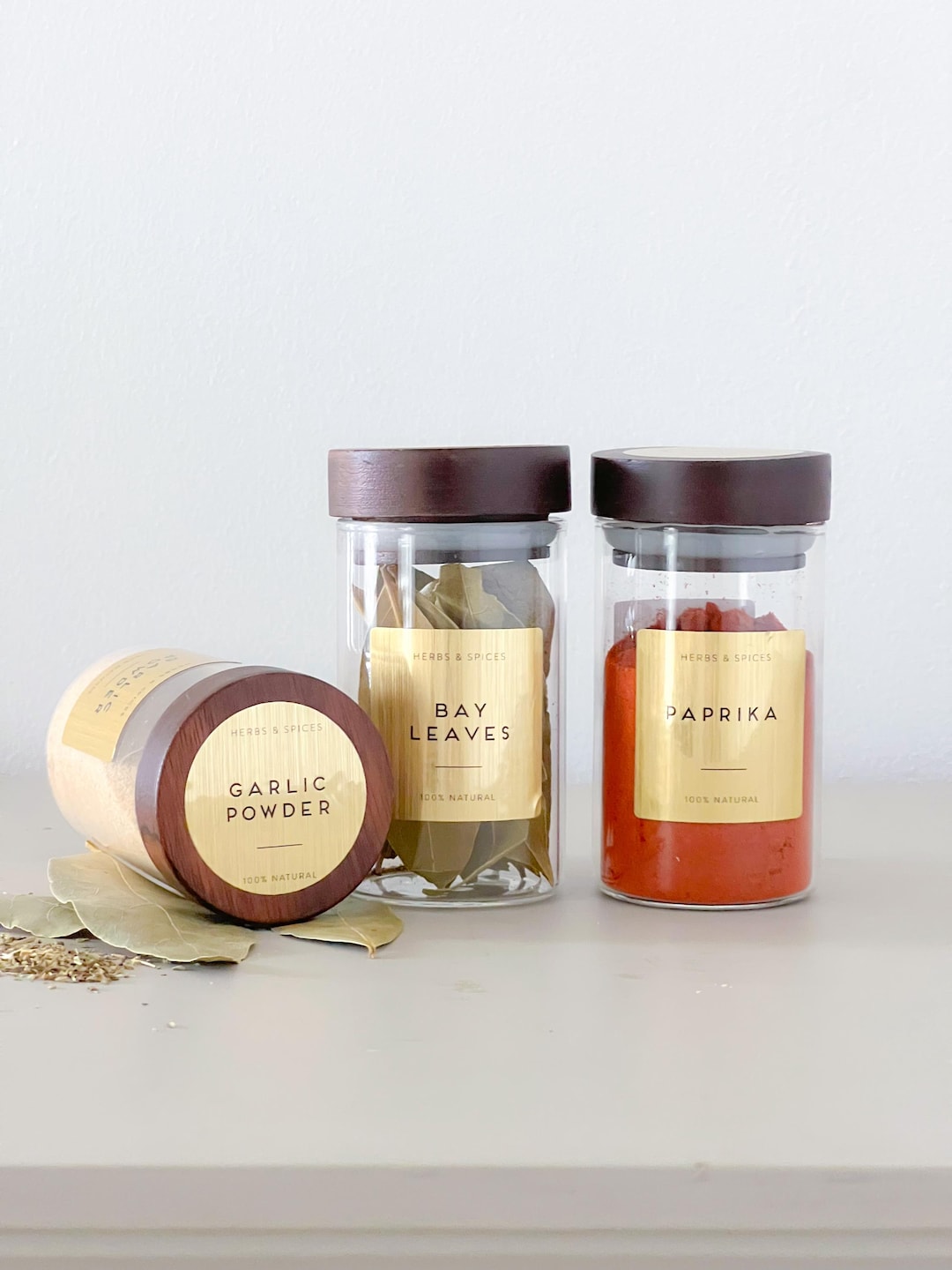 Personalised Gold Spice Jar Labels – Personalized Waterproof Brushed ...