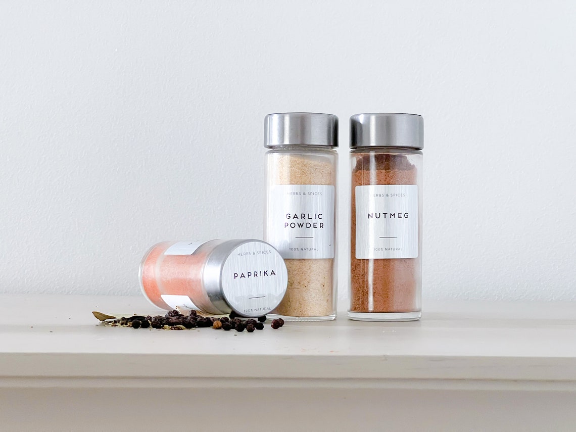 Gold Metallic Herbs and Spice Labels Custom List - Etsy