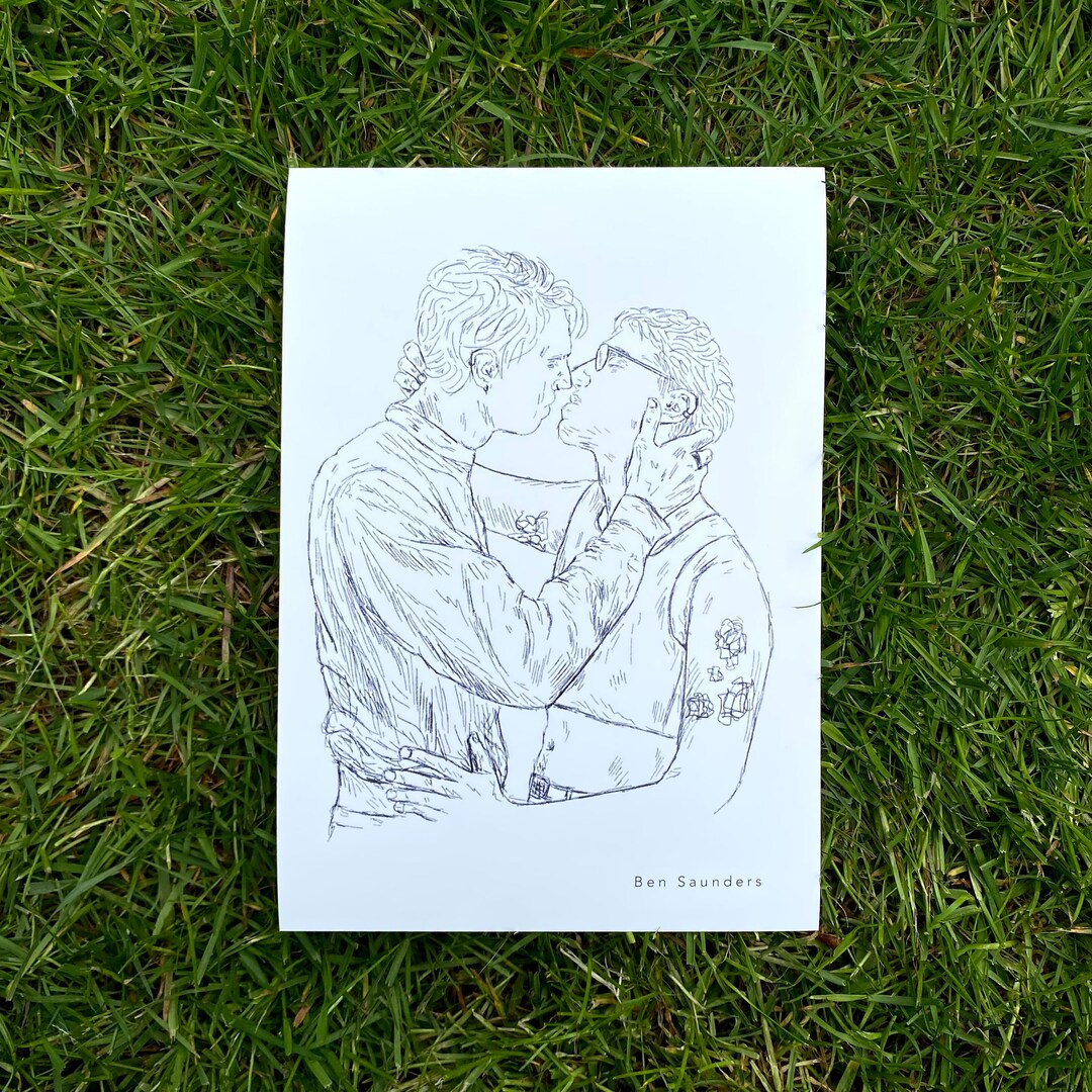 Kiss Art Transgender Couple Queer Print Gay Queer Couple Print LGBTQ ...