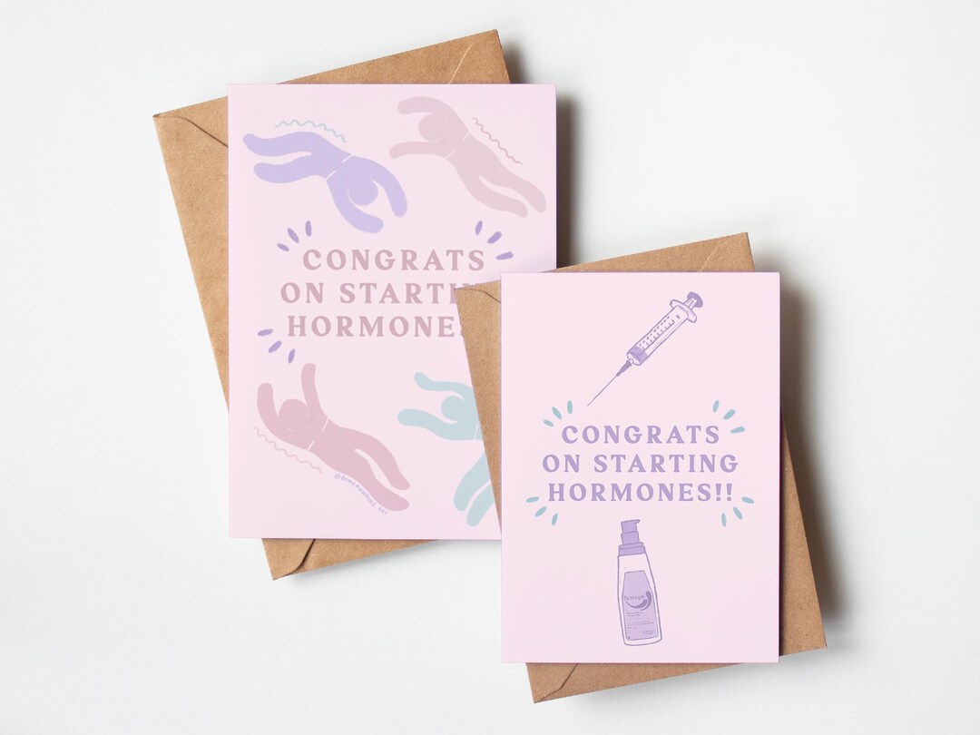 HRT Hormones Congratulations Card - Trans Masc Queer Femme Non-binary ...