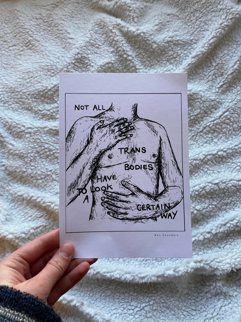 Transgender Art Print Not All Trans Bodies Line Art - Etsy