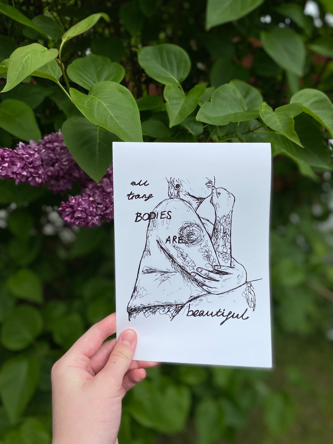 All Trans Bodies Are Beautiful | Queer Trans Artwork | T4T | Line Art ...