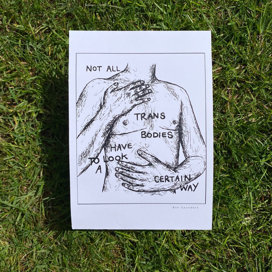 Transgender Art Print Not All Trans Bodies Line Art - Etsy