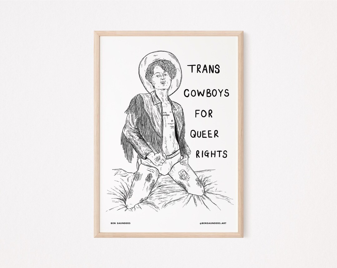 Trans Cowboys for Queer Rights | Queer Kink Cowboy Trans Rights Sketch ...