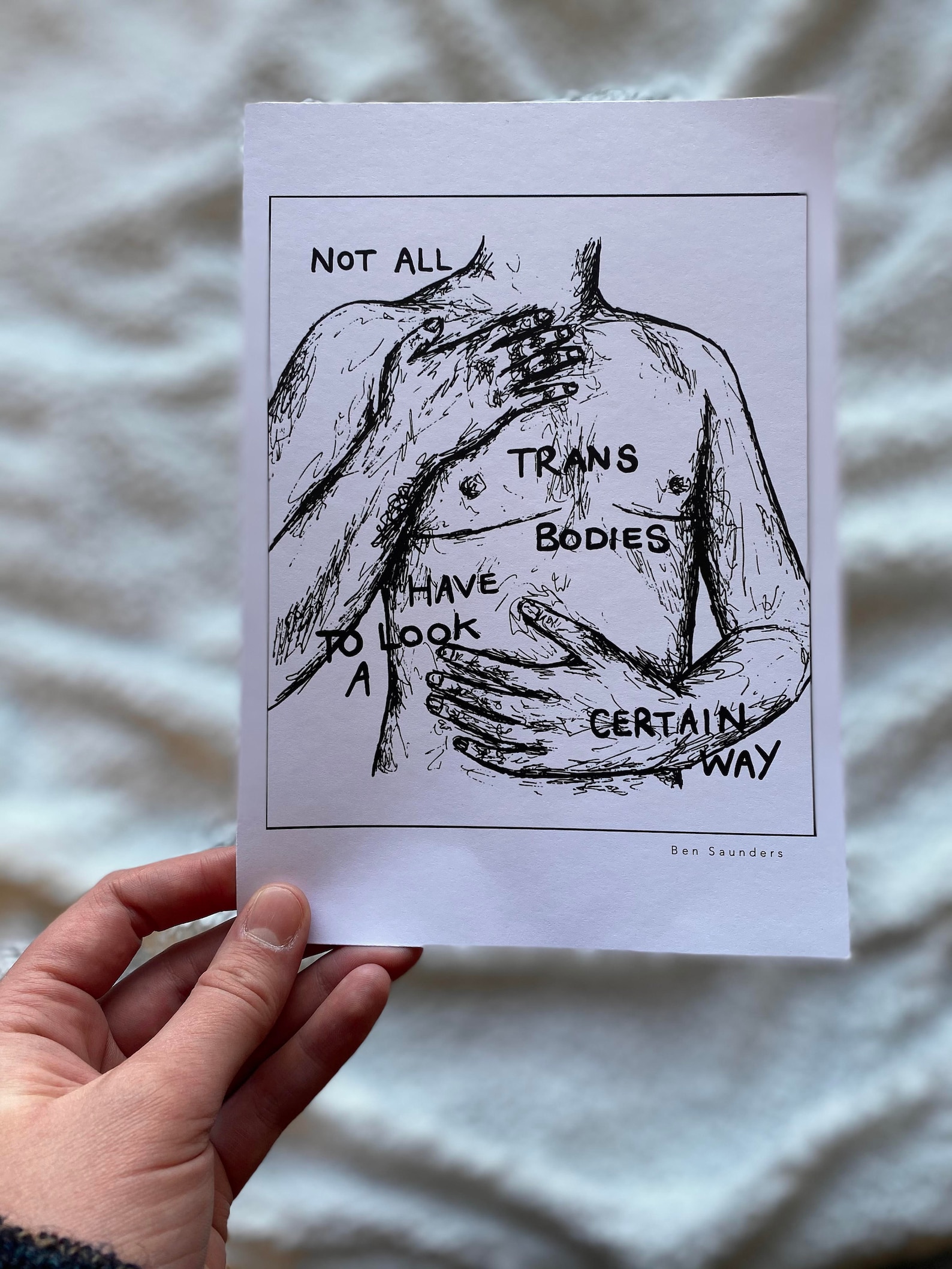 Transgender Art Print Not All Trans Bodies Line Art | Etsy