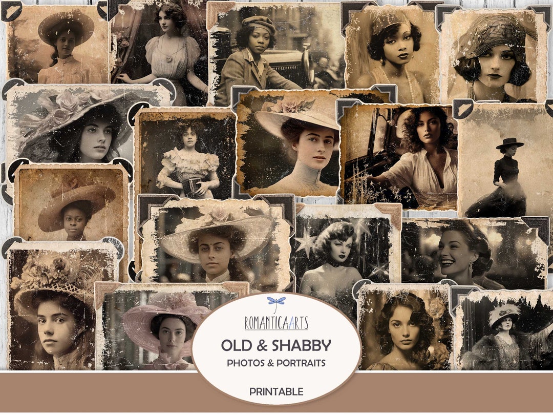 Old and Shabby Photos, Digital Sepia Photo, Ephemera Pack for Junk ...