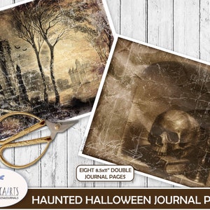Haunted Halloween Journal Pages, Creepy Halloween Digital Papers ...