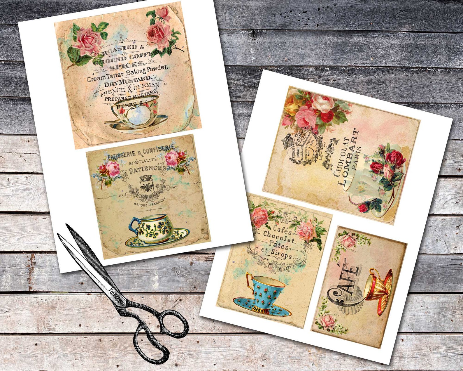 Tea Party Ephemera Papers Tea Paper Pack Coffee and Tea - Etsy
